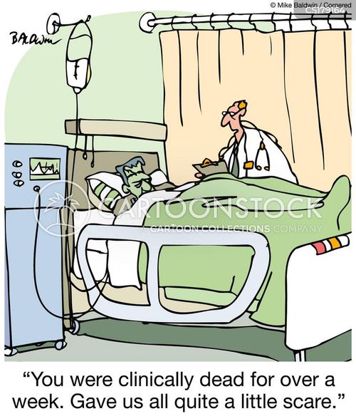 Cartoons und Karikaturen mit Coma