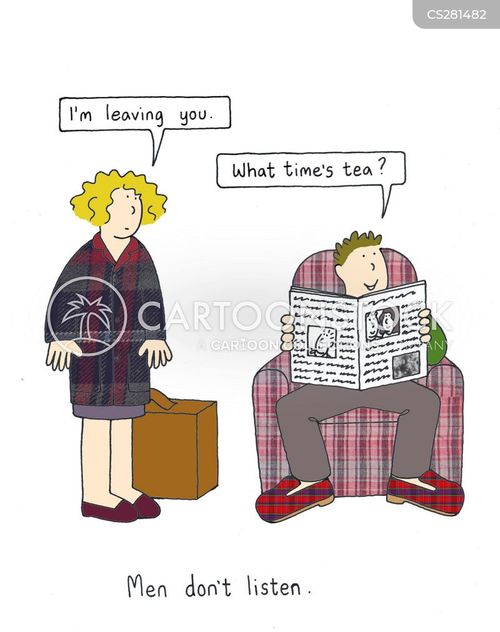 Men Listening Cartoons and Comics - funny pictures from CartoonStock