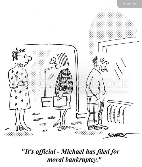 Moral Bankruptcy Cartoons and Comics - funny pictures from CartoonStock