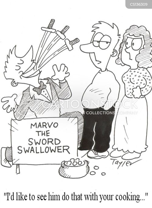 Sword Swallower Cartoons and Comics - funny pictures from CartoonStock