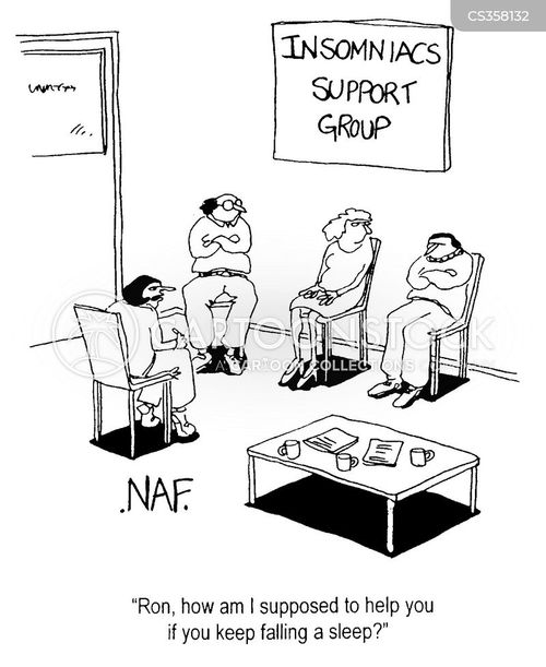 Insomniacs Anonymous Cartoons and Comics - funny pictures from CartoonStock