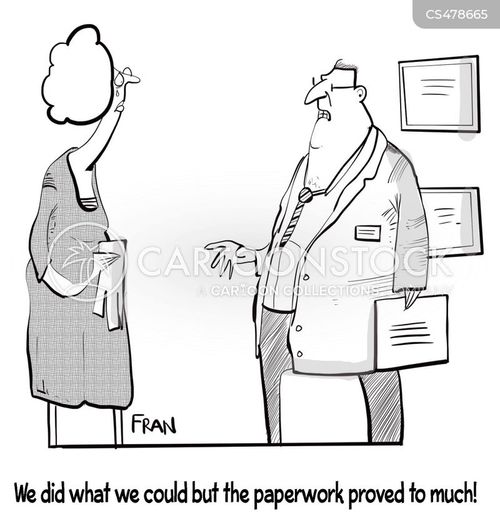 Too Much Paperwork Cartoon