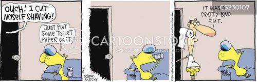 Shaving Cut Cartoons and Comics - funny pictures from CartoonStock