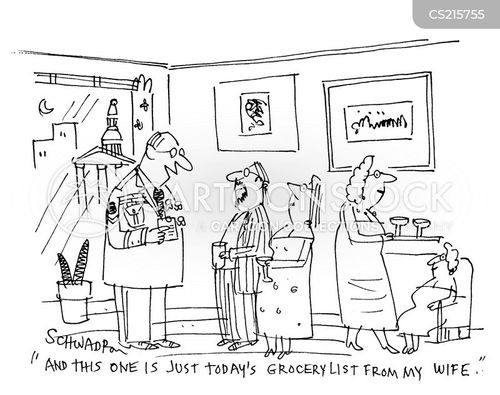 Grocery List Cartoons and Comics - funny pictures from CartoonStock