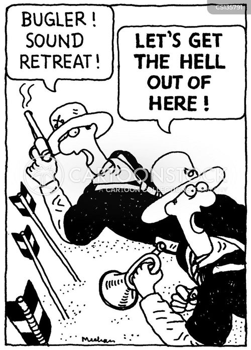 Retreating Cartoons and Comics - funny pictures from CartoonStock