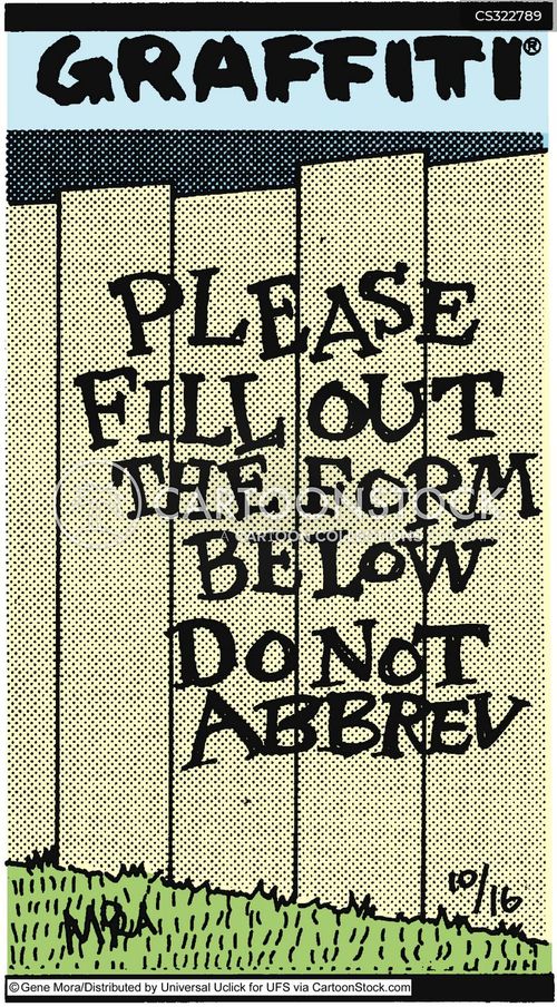 Abbreviations Cartoons and Comics - funny pictures from CartoonStock
