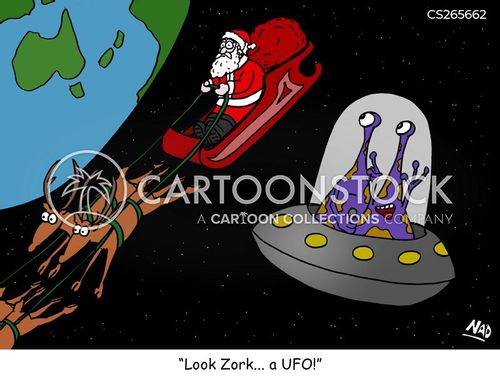 Cartoons und Karikaturen mit Weltall