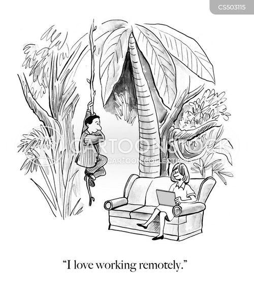Remotely Working Cartoons and Comics - funny pictures from CartoonStock