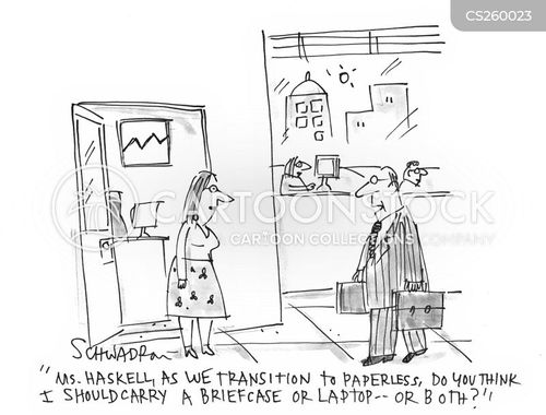 Going Paperless Cartoons and Comics - funny pictures from CartoonStock