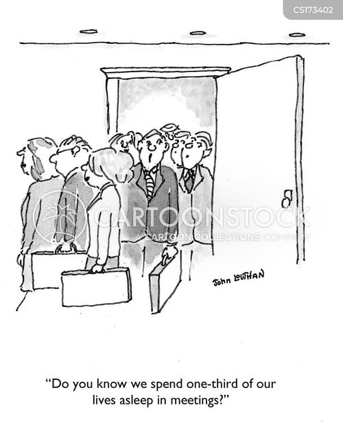 Cartoons und Karikaturen mit Sitzung