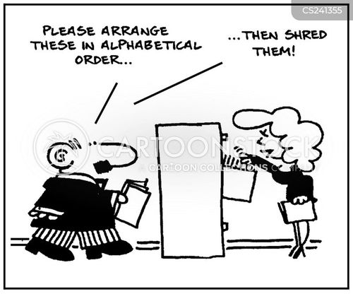 Alphabetical Order Cartoons and Comics - funny pictures from CartoonStock
