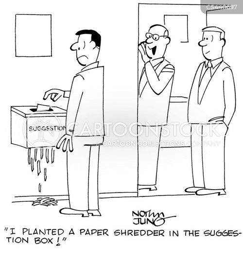Shredding Boxes Cartoons and Comics - funny pictures from CartoonStock