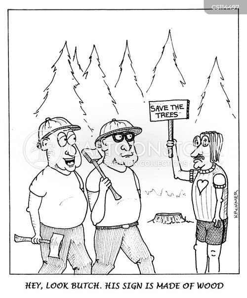 Wood Conservation Cartoons and Comics - funny pictures from CartoonStock