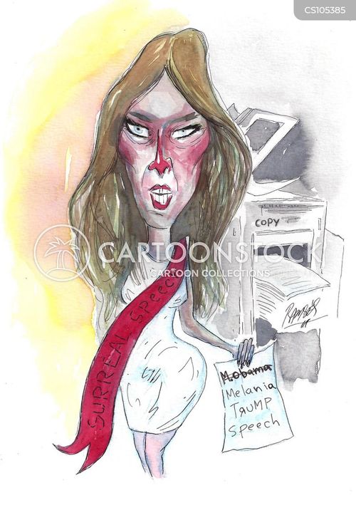 Melania Trump Speech Cartoons and Comics - funny pictures from CartoonStock