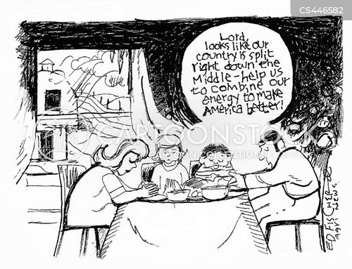 Say Grace Cartoons and Comics - funny pictures from CartoonStock