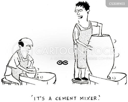 Mixing Cement Cartoons and Comics - funny pictures from CartoonStock
