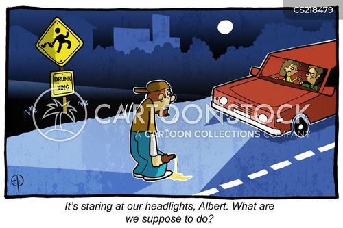 Headlights Cartoons and Comics - funny pictures from CartoonStock