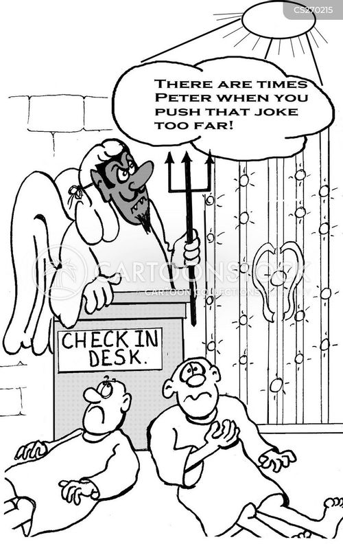 Afterlife Check-in Cartoons and Comics - funny pictures from CartoonStock