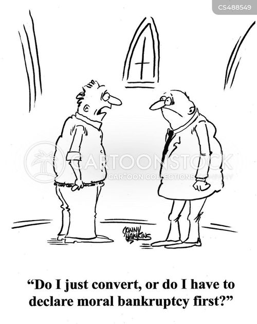 Moral Bankruptcy Cartoons and Comics - funny pictures from CartoonStock