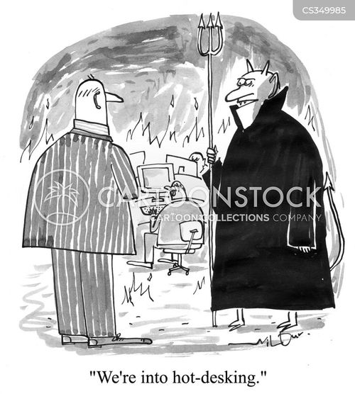 Hot Desking Cartoons and Comics - funny pictures from CartoonStock