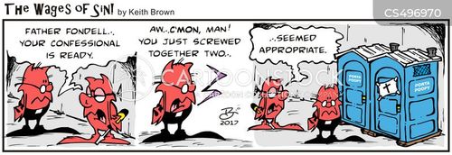 Confessional Booth Cartoons and Comics - funny pictures from CartoonStock