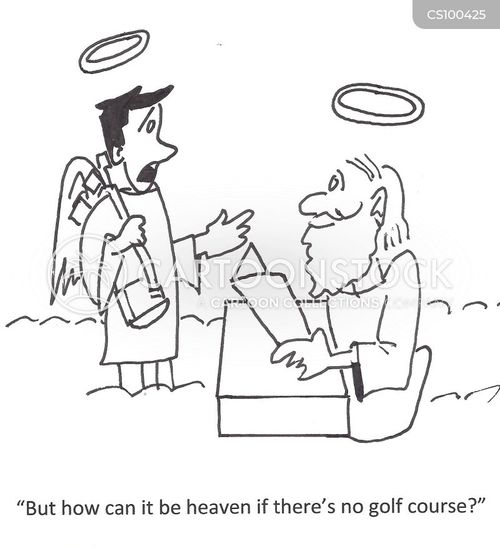 Heavenly Golf Course Cartoons and Comics - funny pictures from CartoonStock