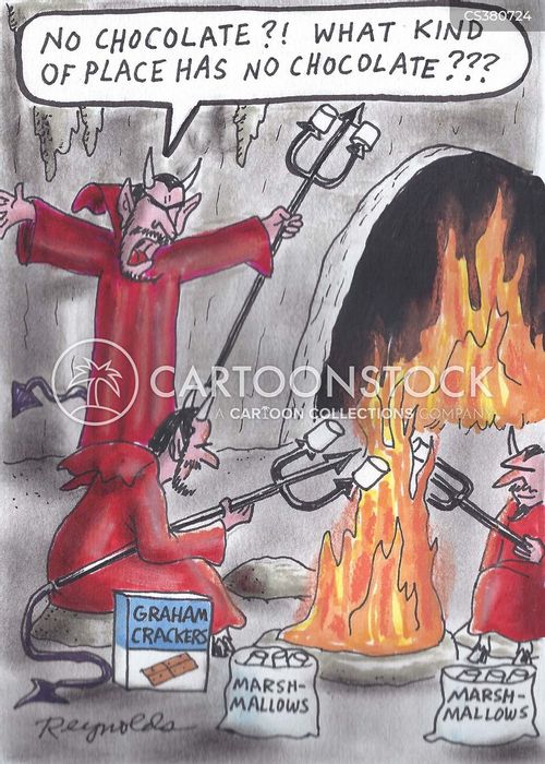 Campfire In Hell Cartoons and Comics - funny pictures from CartoonStock