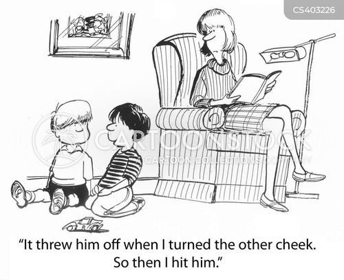 Turn The Other Cheek Cartoons and Comics - funny pictures from CartoonStock