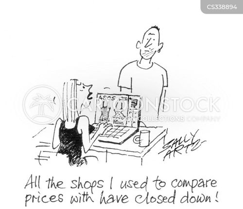 Price Comparison Cartoons and Comics - funny pictures from CartoonStock