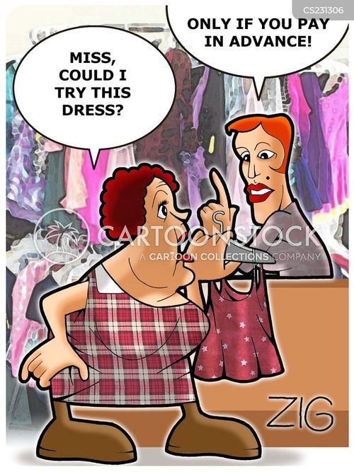 Trying On Clothes Cartoons and Comics - funny pictures from CartoonStock