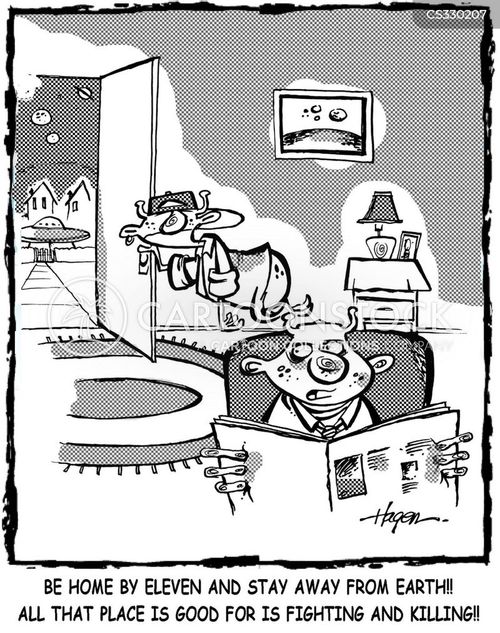 Earth Fighting Cartoons and Comics - funny pictures from CartoonStock