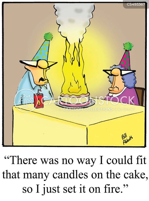 Birthday Cake On Fire Too Many Candles