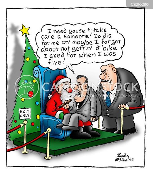 Mall Santa Cartoons and Comics - funny pictures from CartoonStock