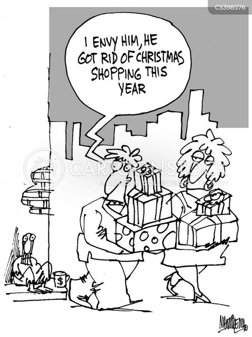 Christmas Shoppers Cartoons and Comics - funny pictures from CartoonStock