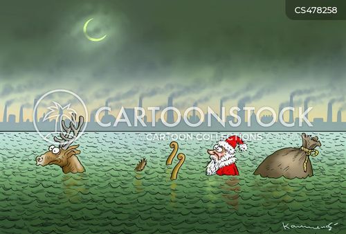 Global Warming Santa Cartoons and Comics - funny pictures from CartoonStock
