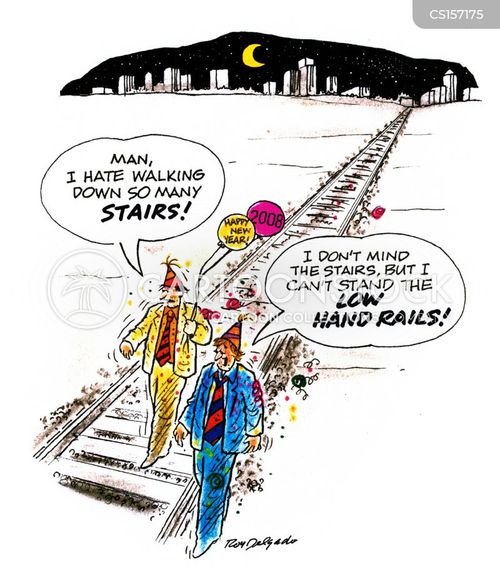Handrail Cartoons and Comics - funny pictures from CartoonStock