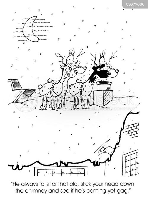 Santa's Chimney Cartoons and Comics - funny pictures from CartoonStock