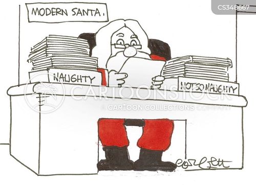 Naughty Santa Cartoons and Comics - funny pictures from CartoonStock