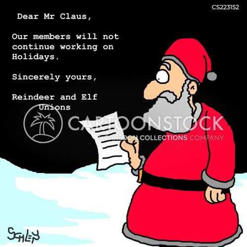 Elf Employee Union Cartoons and Comics - funny pictures from CartoonStock