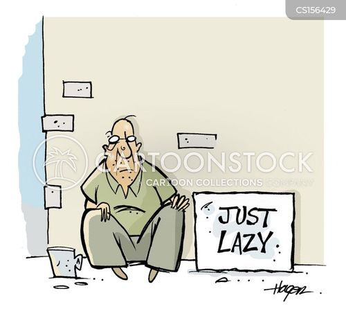 Cartoon Person Being Lazy