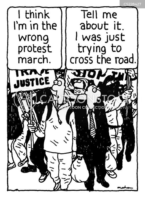 Protest March Cartoons and Comics - funny pictures from CartoonStock