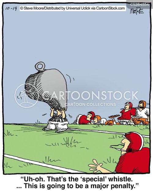 Football Player Tackling Cartoon