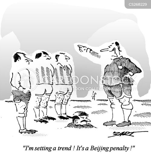 Penalty Line Up Cartoons and Comics - funny pictures from CartoonStock