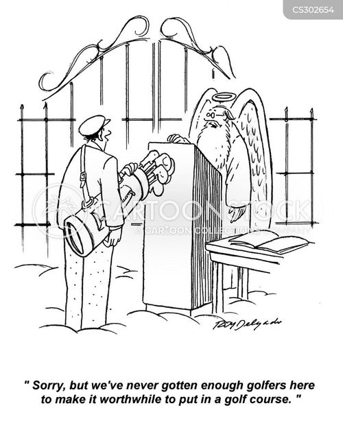 Golfing In Heaven Cartoons and Comics - funny pictures from CartoonStock