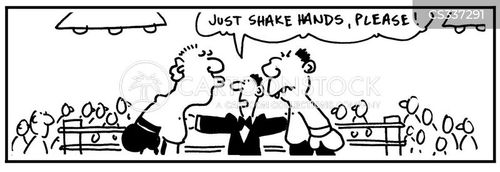 Handshake Cartoons and Comics - funny pictures from CartoonStock