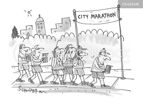 Marathon Running Cartoons and Comics - funny pictures from CartoonStock