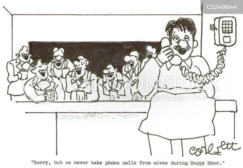 Wife On Phone Cartoons and Comics - funny pictures from CartoonStock