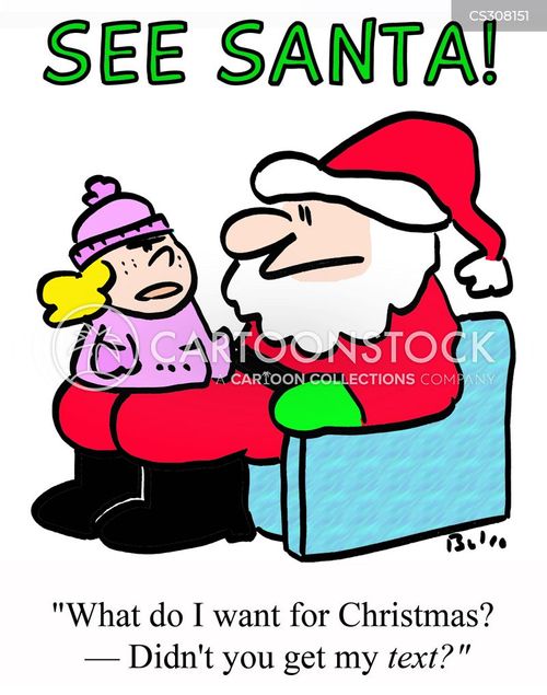 Texting Santa Cartoons and Comics - funny pictures from CartoonStock