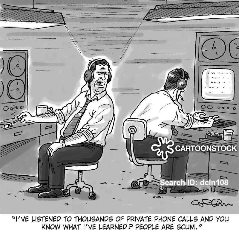Wiretapping Cartoons and Comics - funny pictures from CartoonStock
