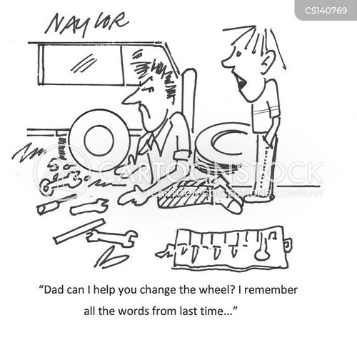 Flat Tyre Cartoons and Comics - funny pictures from CartoonStock